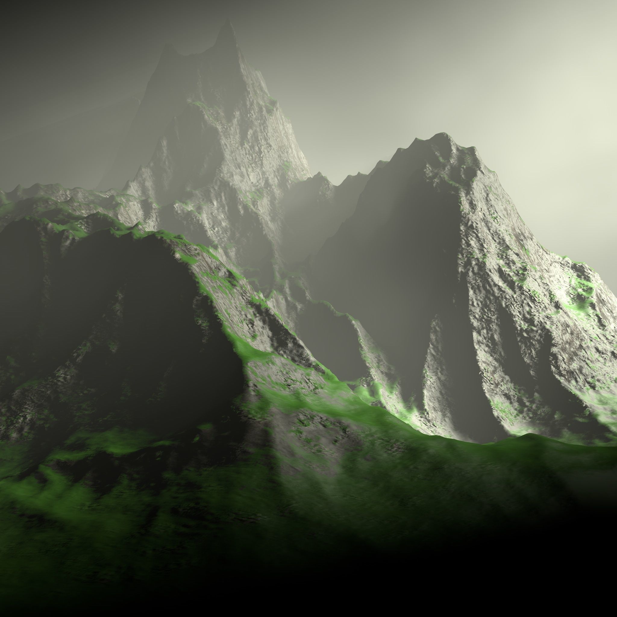 3D mountain with light shining 3D model | CGTrader