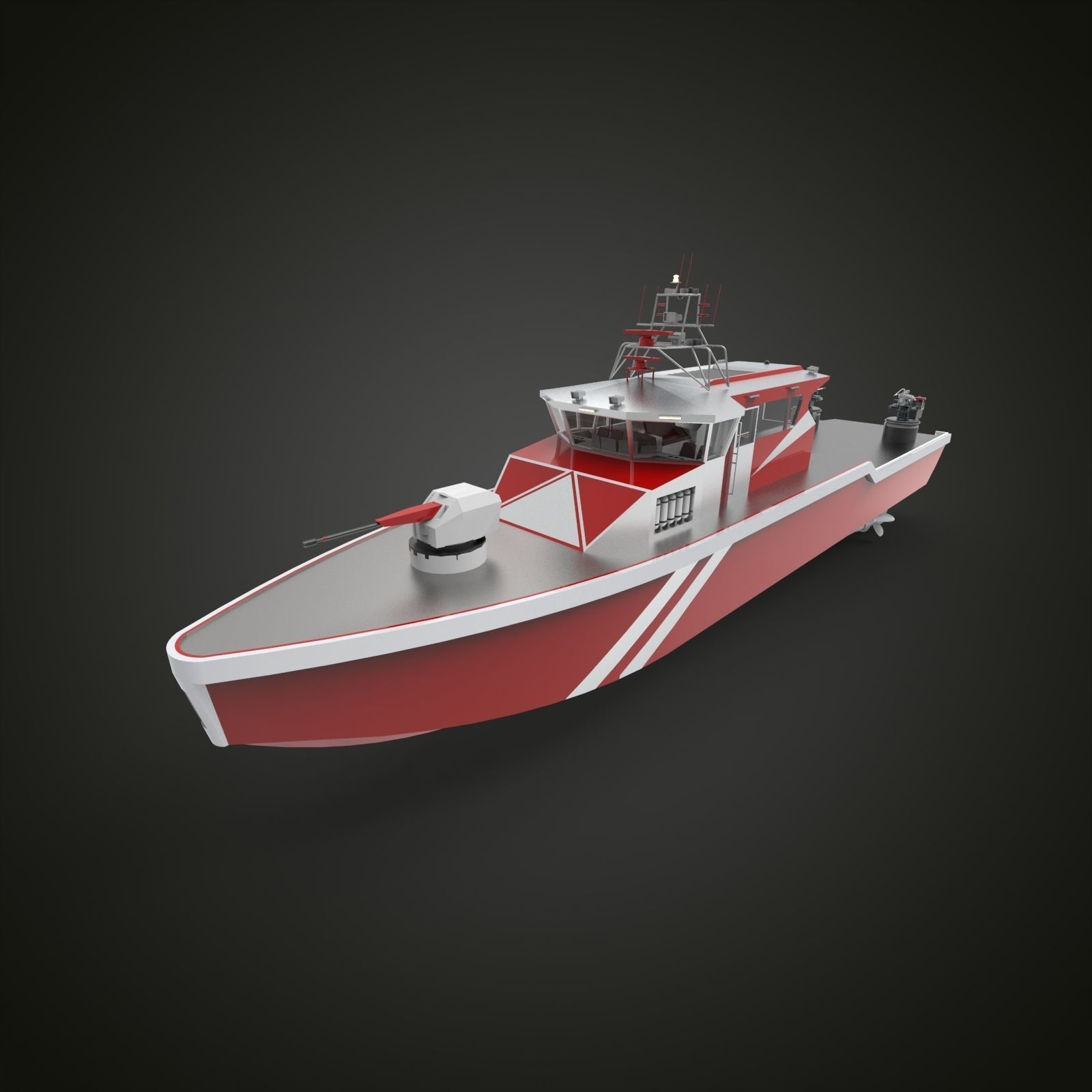 Red Patrol boat and SAR Boat 3D model | CGTrader