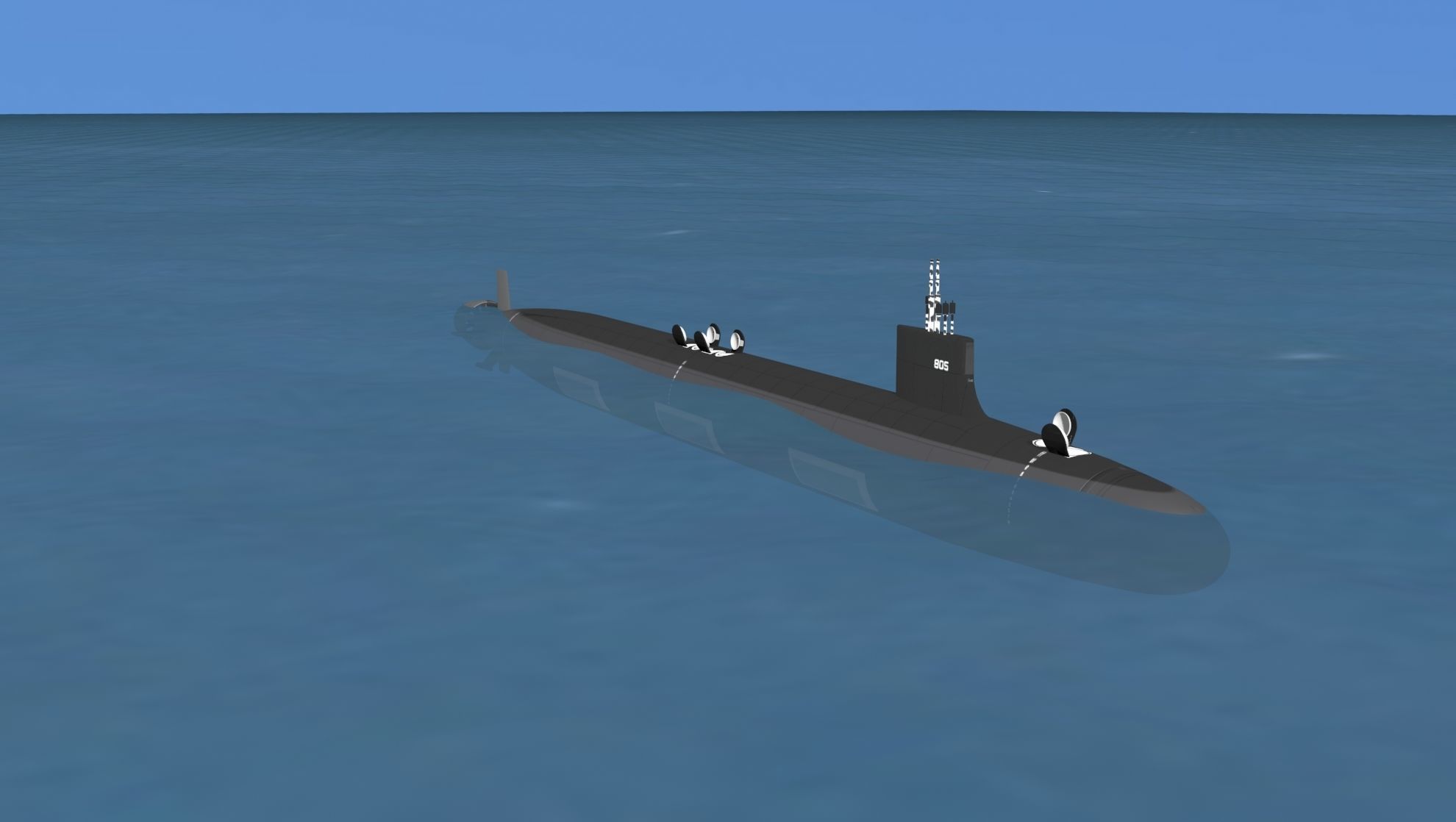 Virginia Class SSGN 805 USS Tang 3D model rigged | CGTrader
