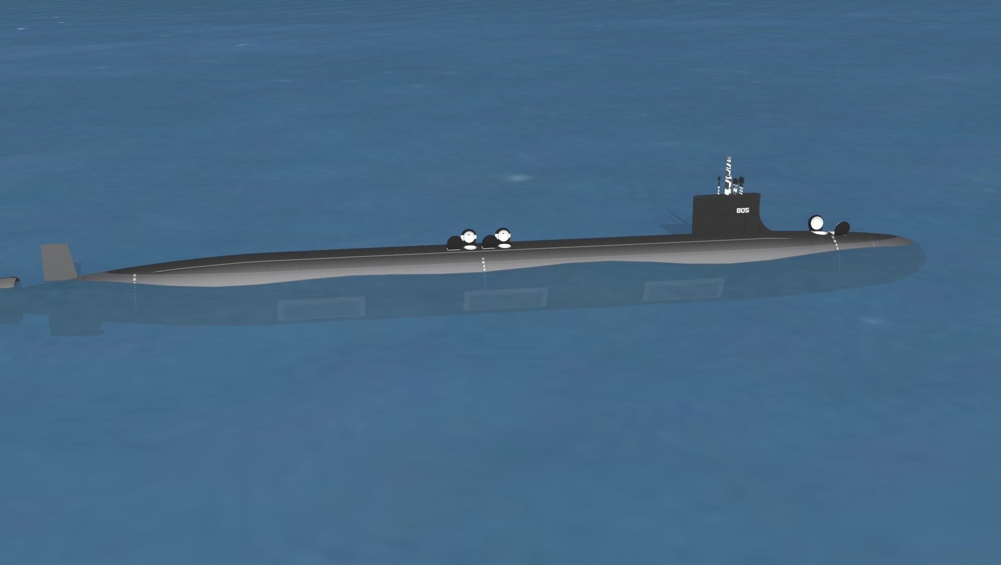 Virginia Class SSGN 805 USS Tang 3D model rigged | CGTrader