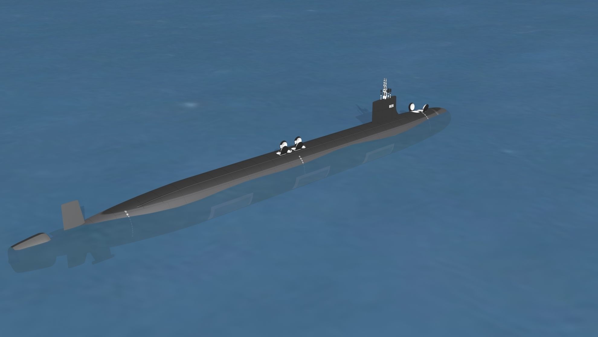 Virginia Class SSGN 805 USS Tang 3D model rigged | CGTrader