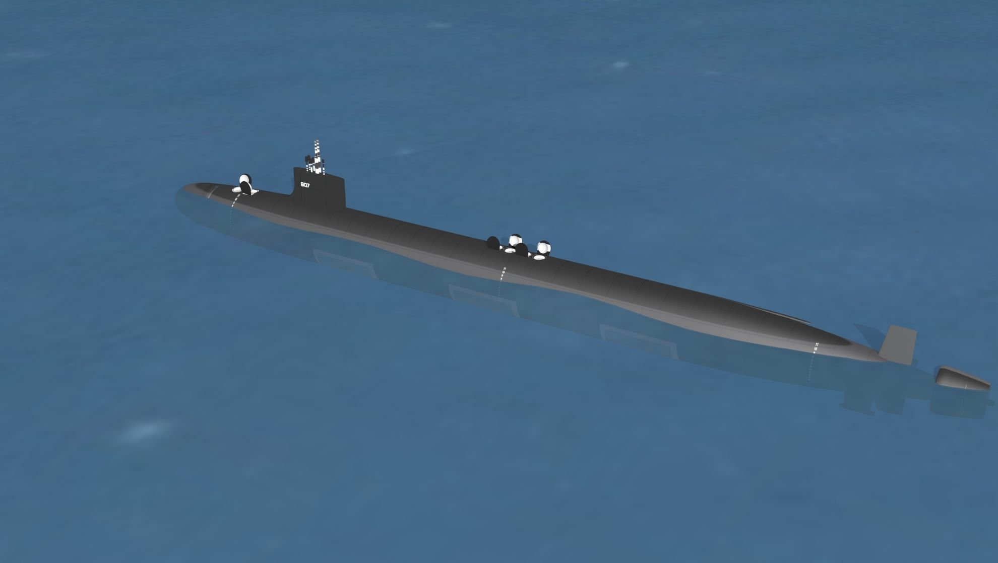 Virginia Class SSGN 807 Silversides 3D model rigged | CGTrader