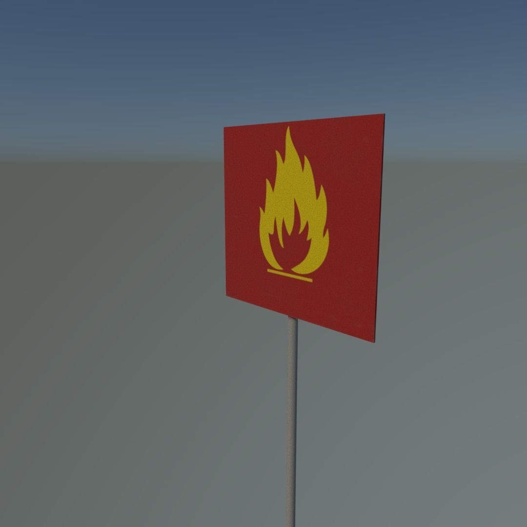 Flaming sign free VR / AR / low-poly 3D model | CGTrader