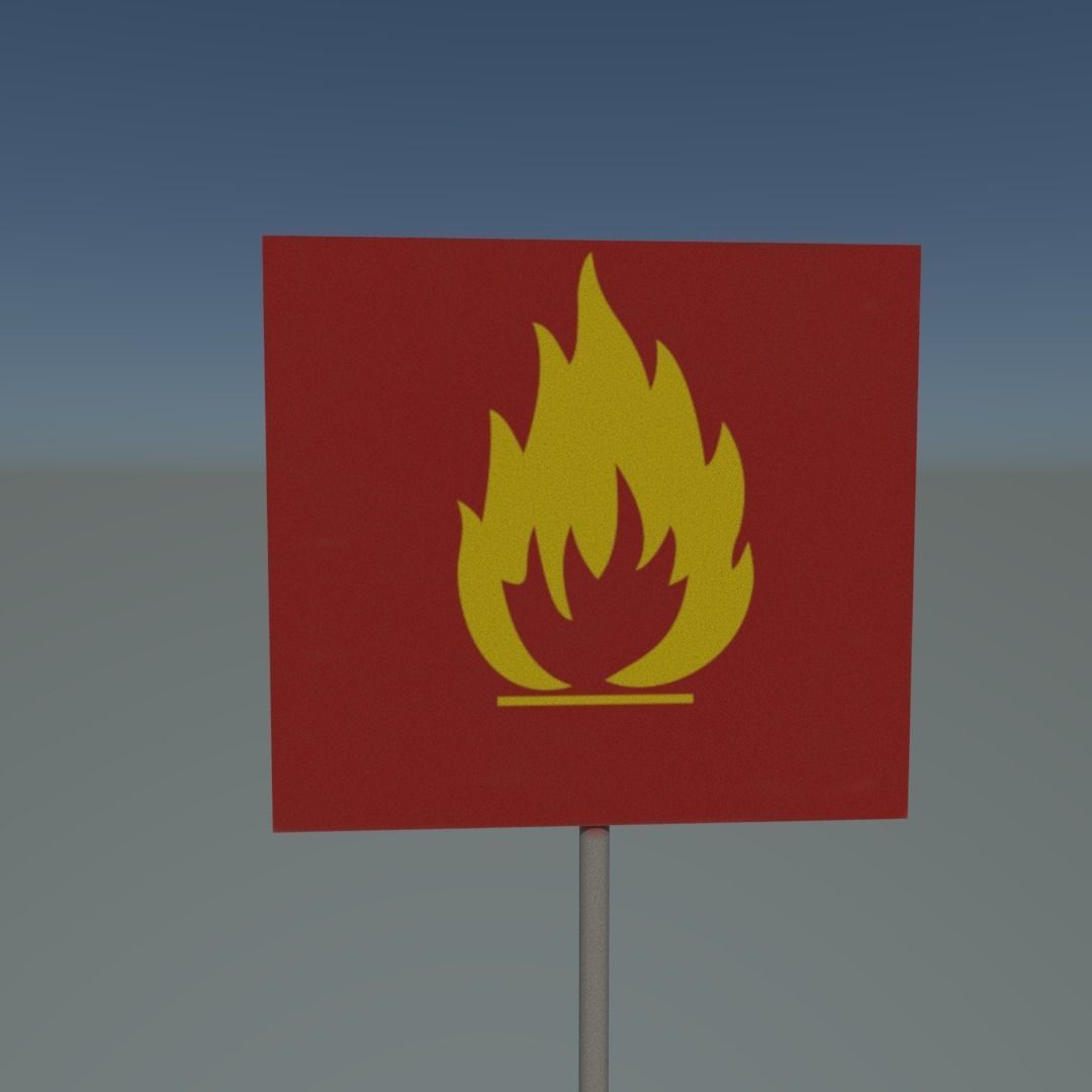 Flaming sign free VR / AR / low-poly 3D model | CGTrader
