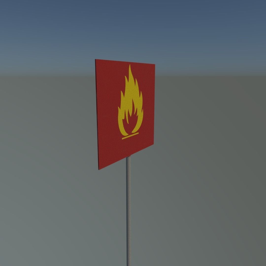 Flaming sign free VR / AR / low-poly 3D model | CGTrader