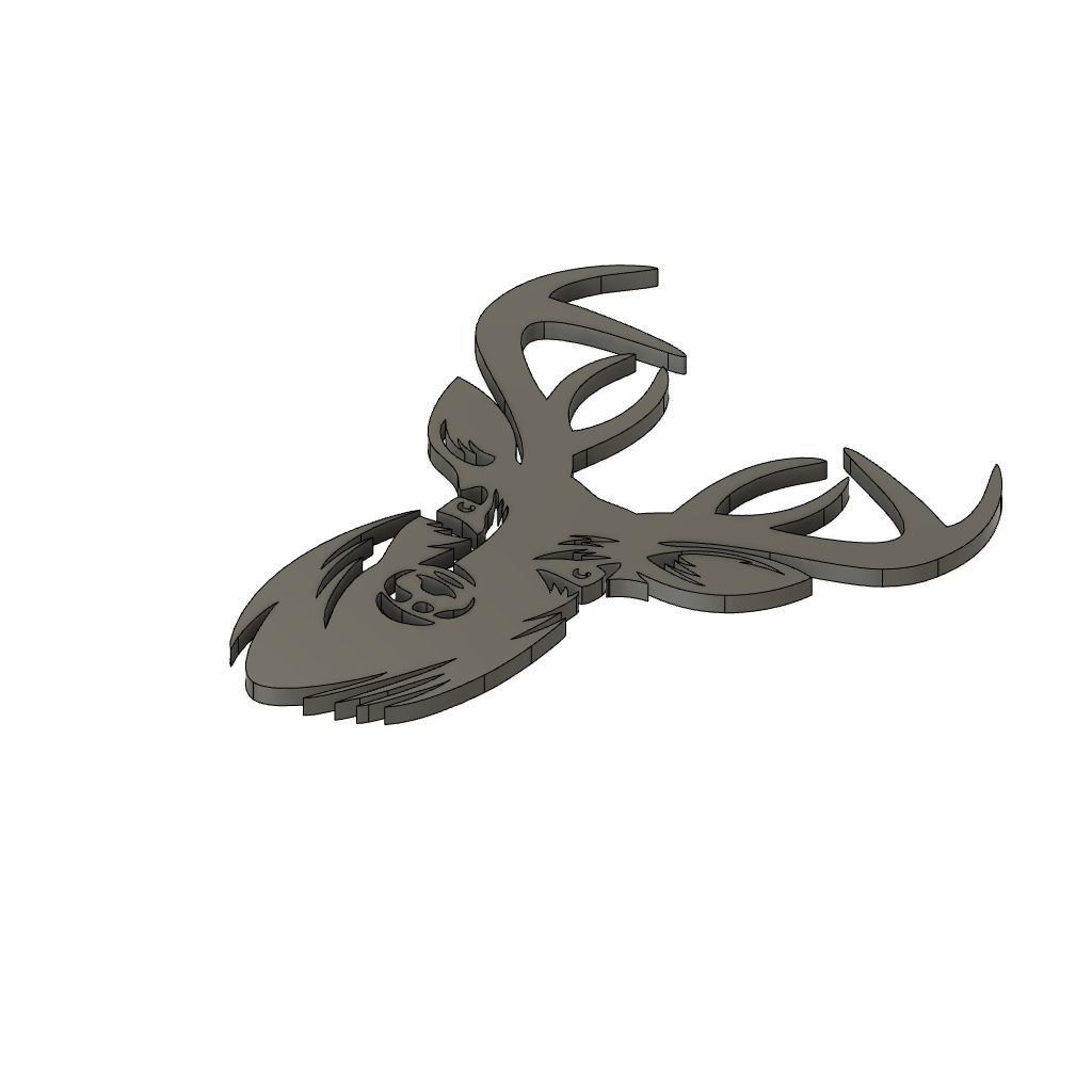 Deer Head 2D Wall Art Decoration 3D model 3D printable | CGTrader