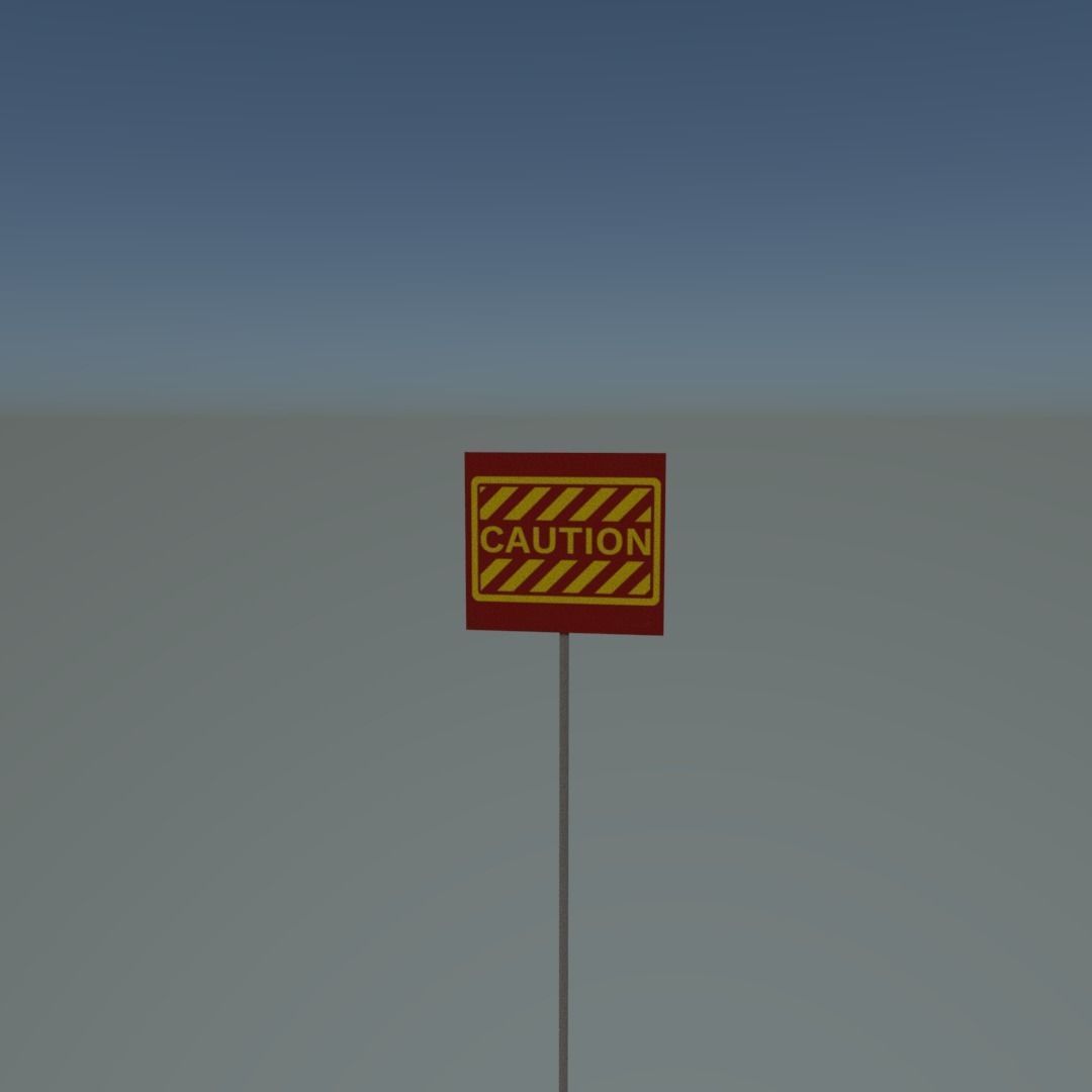 Sign caution free VR / AR / low-poly 3D model | CGTrader