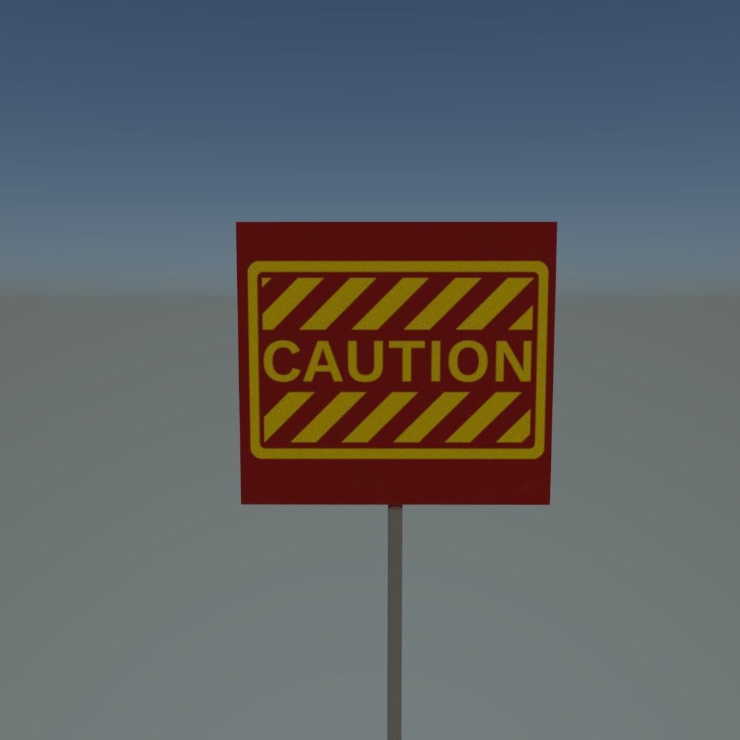 Sign caution free VR / AR / low-poly 3D model | CGTrader