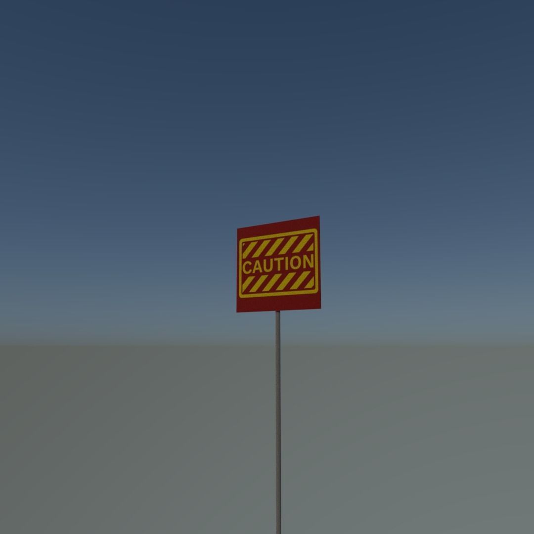 Sign caution free VR / AR / low-poly 3D model | CGTrader