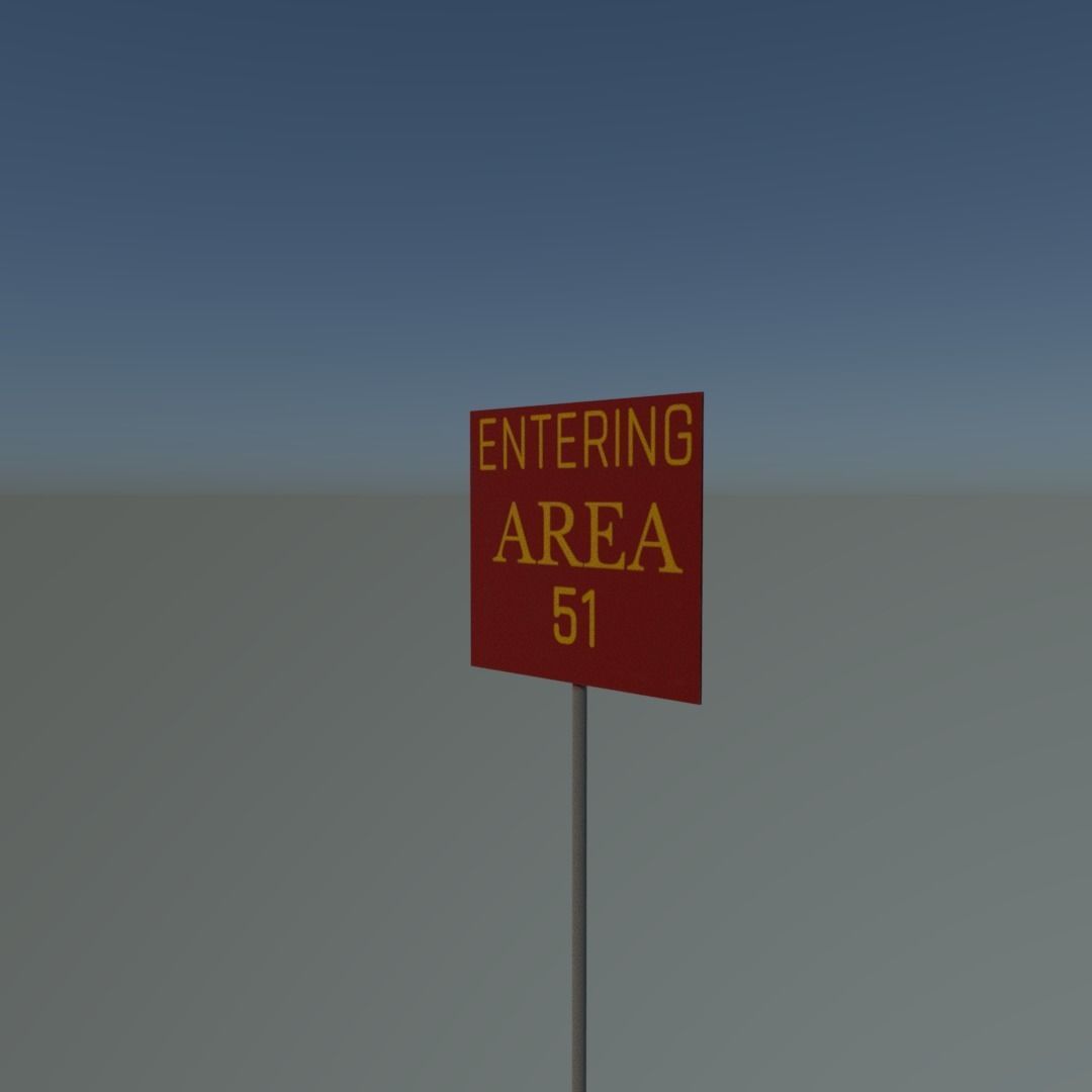 Area 51 sign free VR / AR / low-poly 3D model | CGTrader