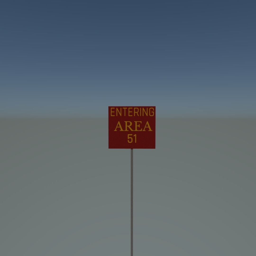 Area 51 sign free VR / AR / low-poly 3D model | CGTrader