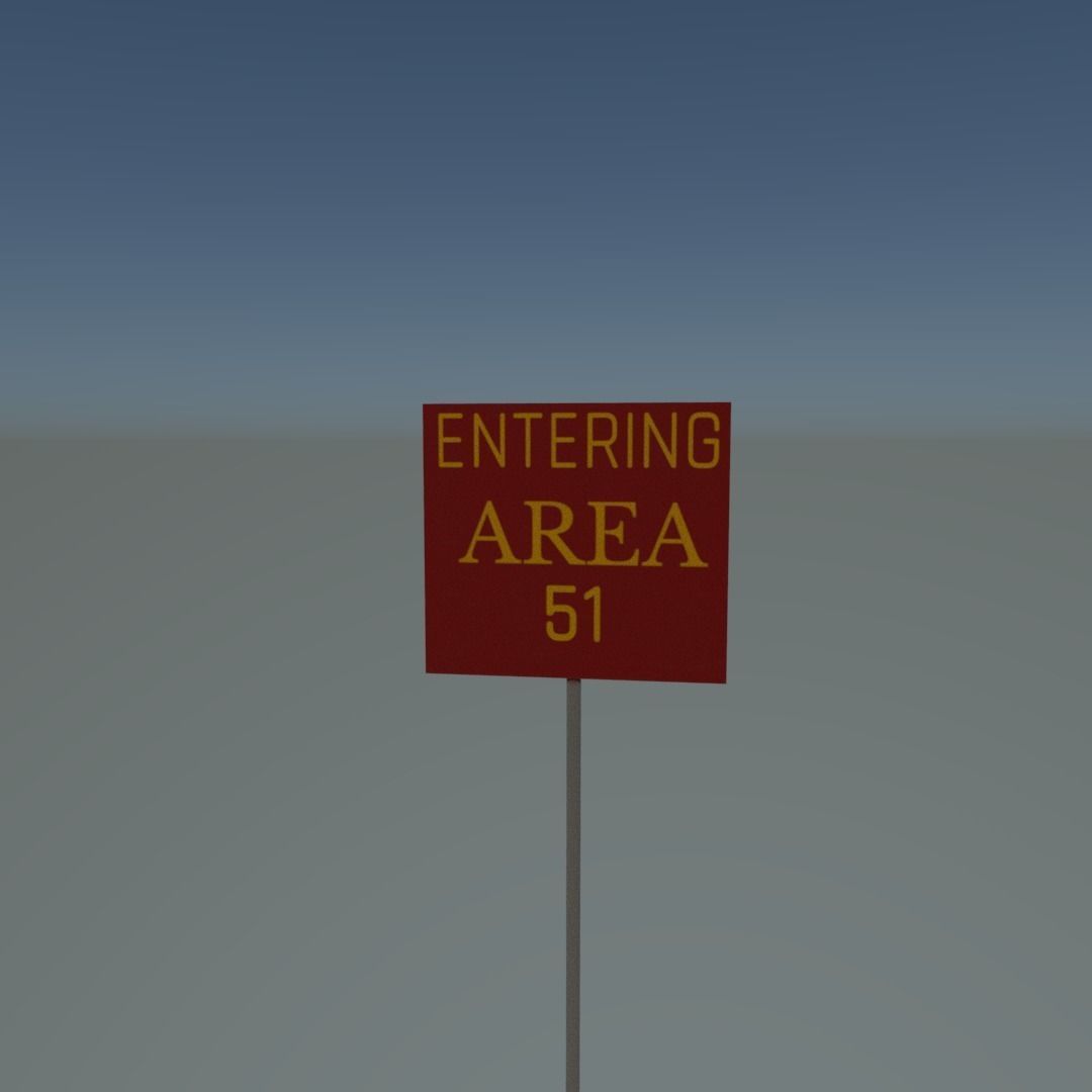 Area 51 sign free VR / AR / low-poly 3D model | CGTrader
