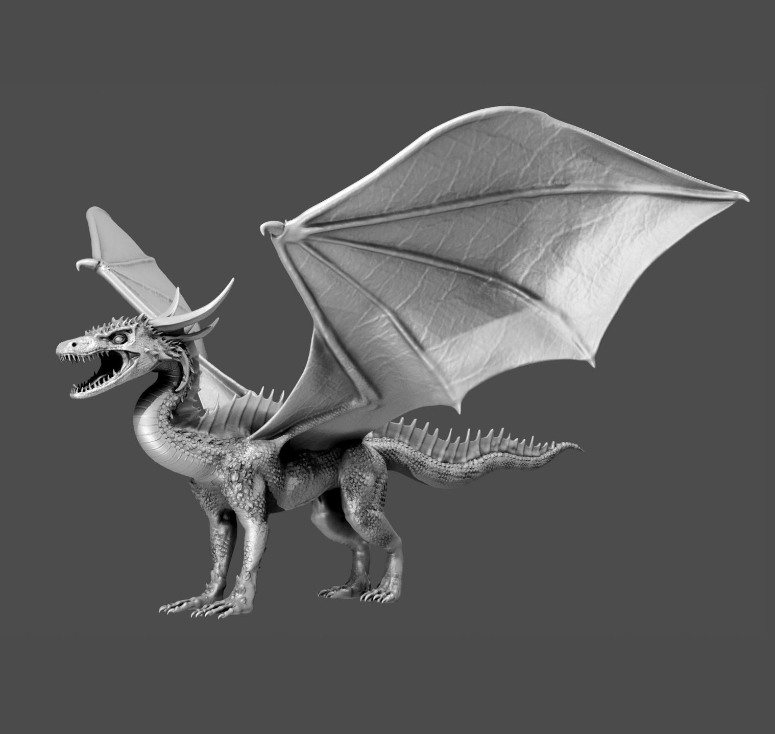 Great Horned Dragon 3D model | CGTrader
