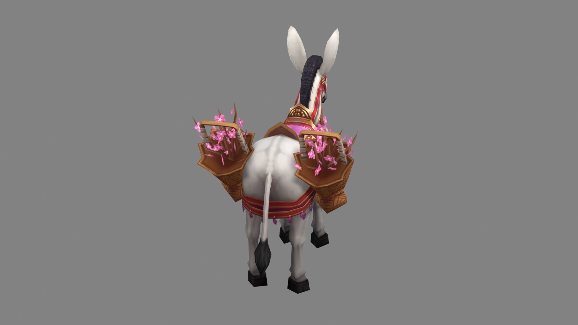 3D model Cartoon white donkey mount - mule VR / AR / low-poly | CGTrader