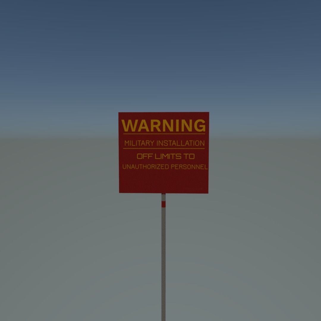 Military installation sign free VR / AR / low-poly 3D model | CGTrader