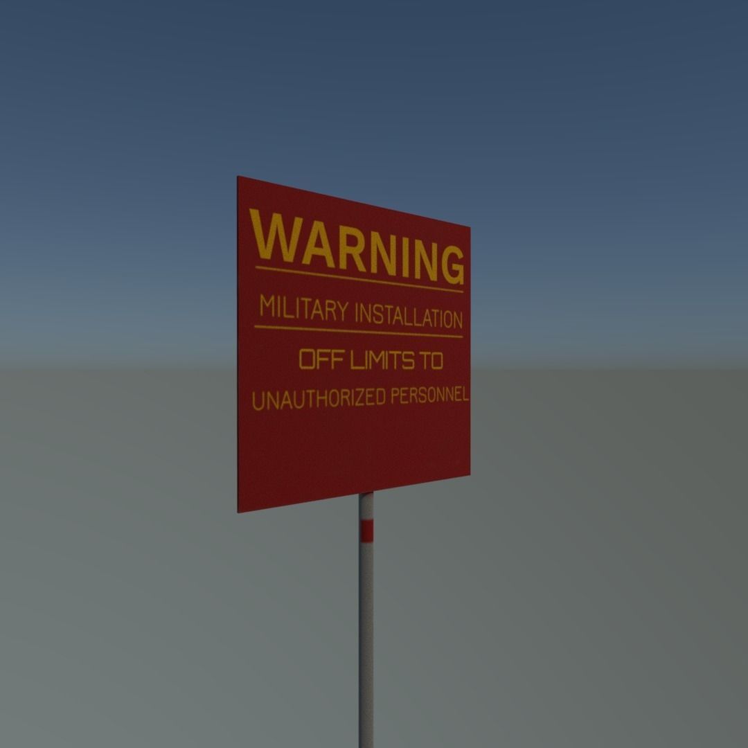 Military installation sign free VR / AR / low-poly 3D model | CGTrader