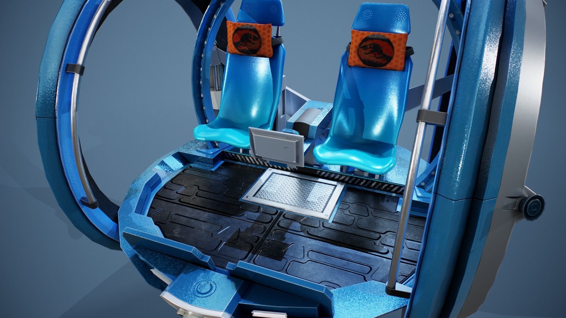 3D model Gyrosphere inside of car with two seats VR / AR / low-poly ...