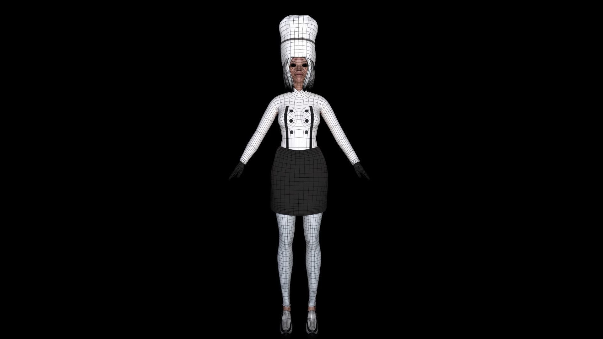 3D model Chef girl VR / AR / low-poly | CGTrader