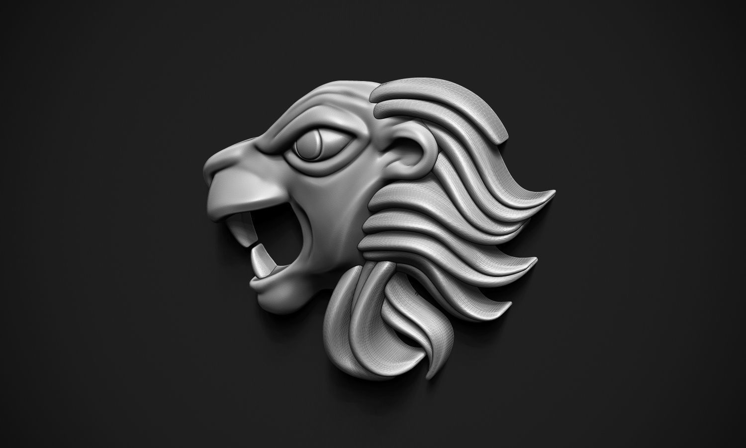 Lion Simple Side view free 3D model 3D printable | CGTrader