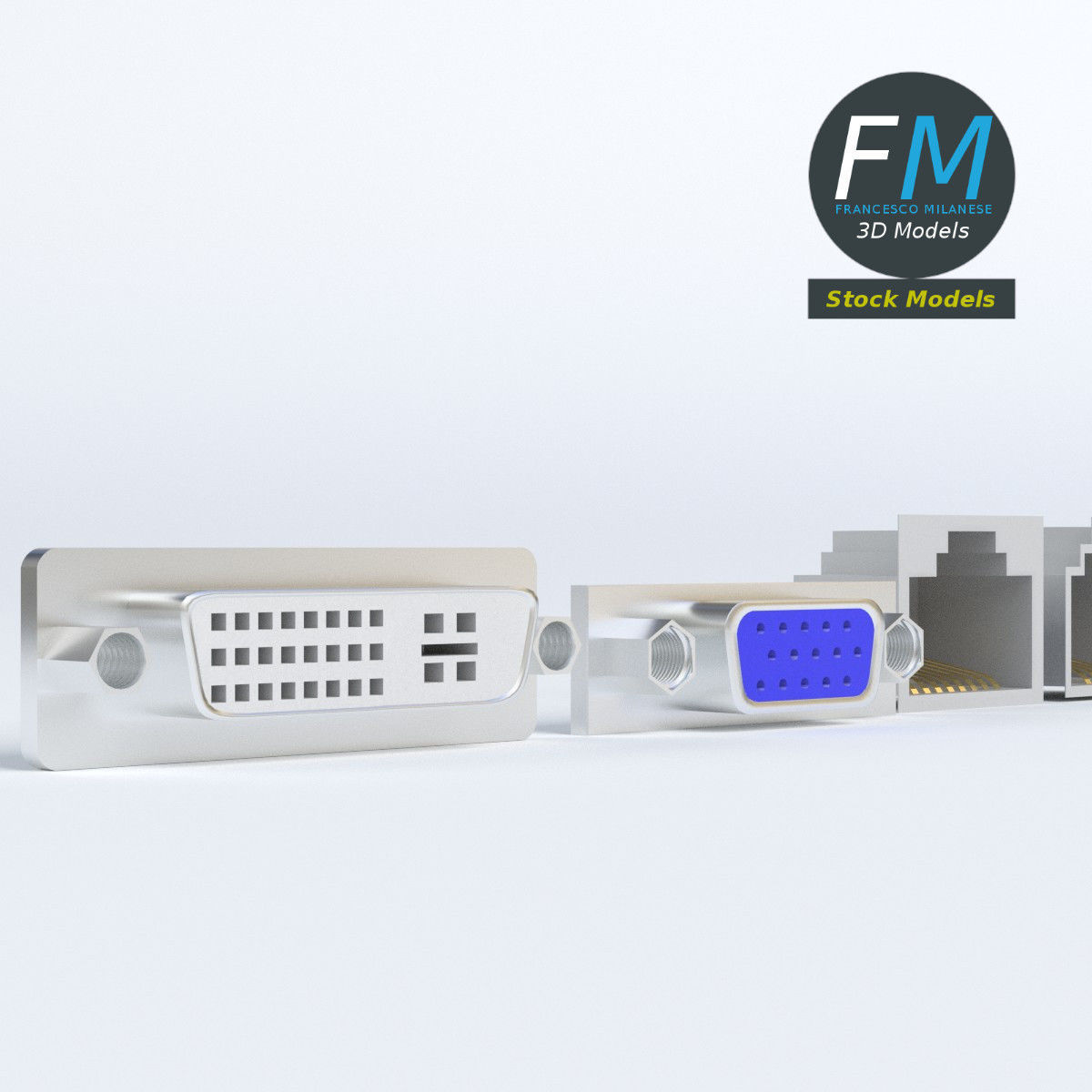 Computer ports sockets 3D model | CGTrader