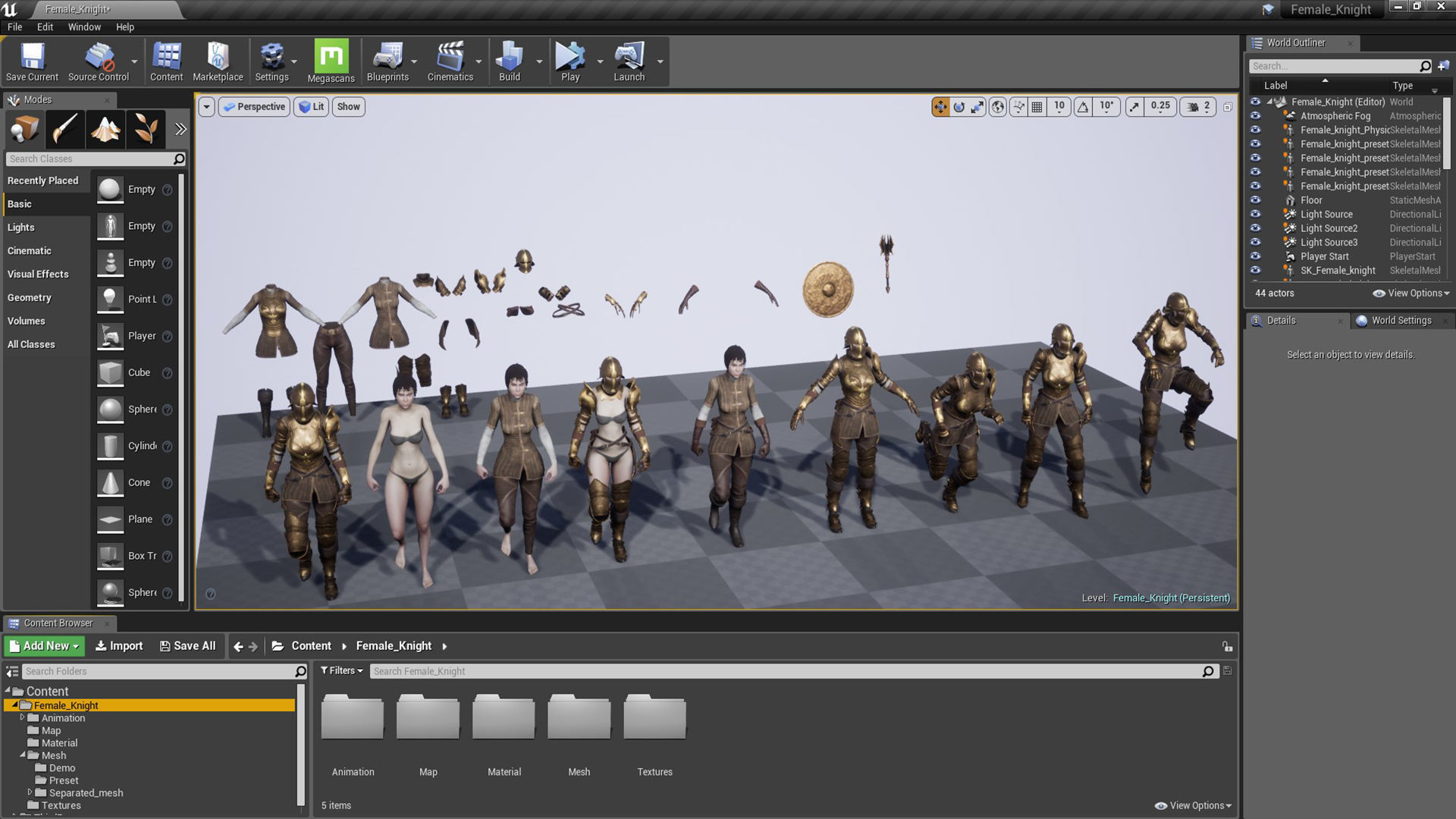 3D model Female knight in bronze armor VR / AR / low-poly | CGTrader