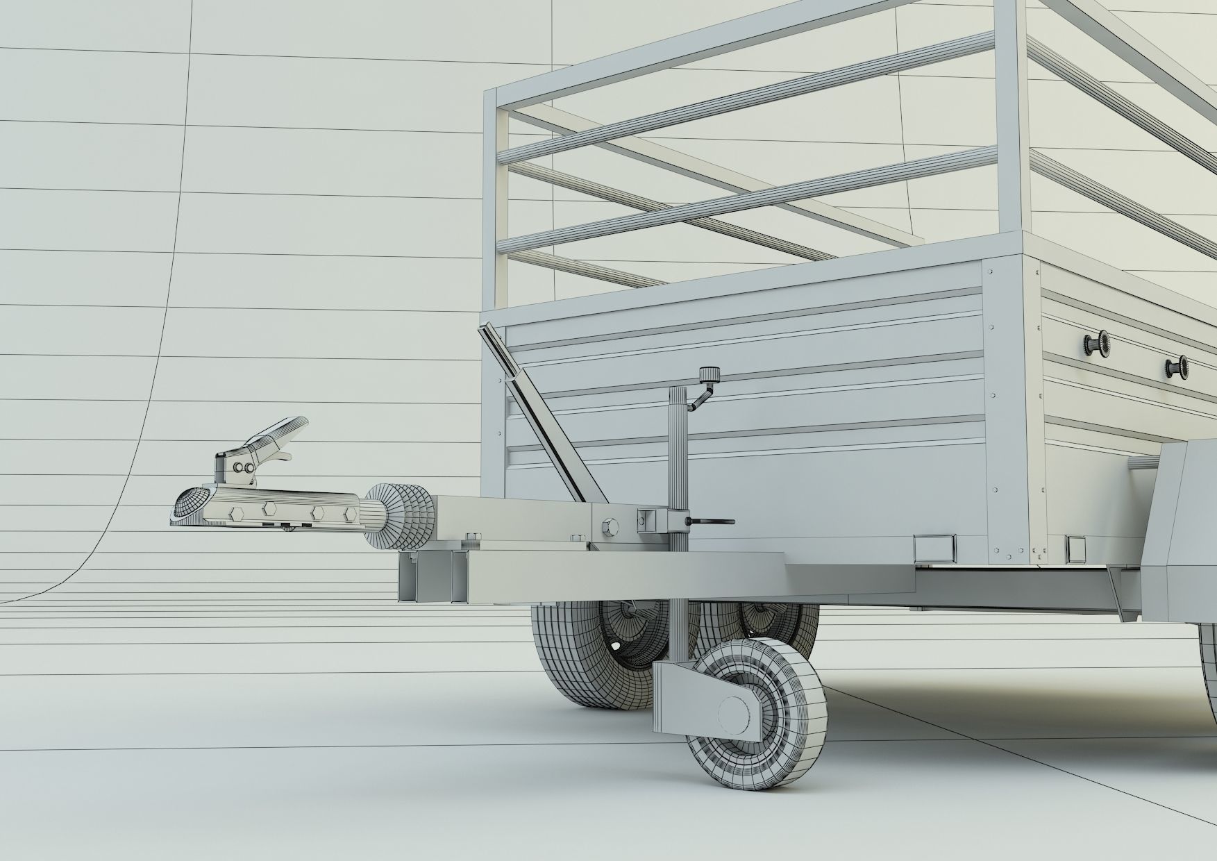 double axle trailer model 3D model | CGTrader