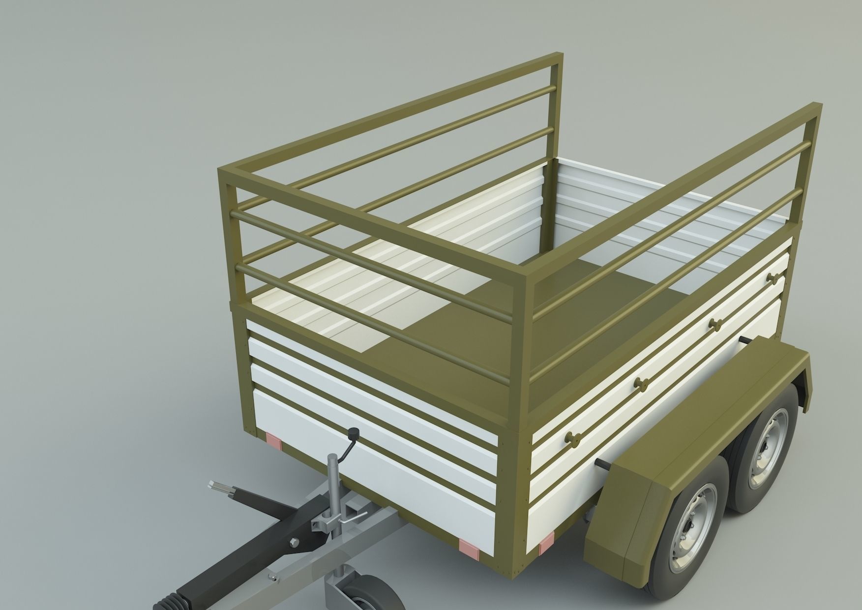 double axle trailer model 3D model | CGTrader