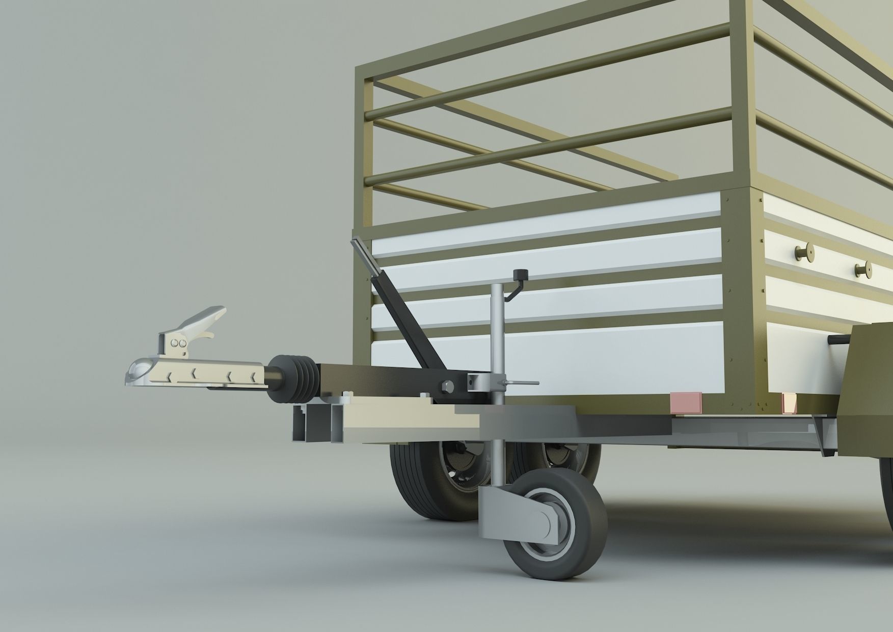 double axle trailer model 3D model | CGTrader