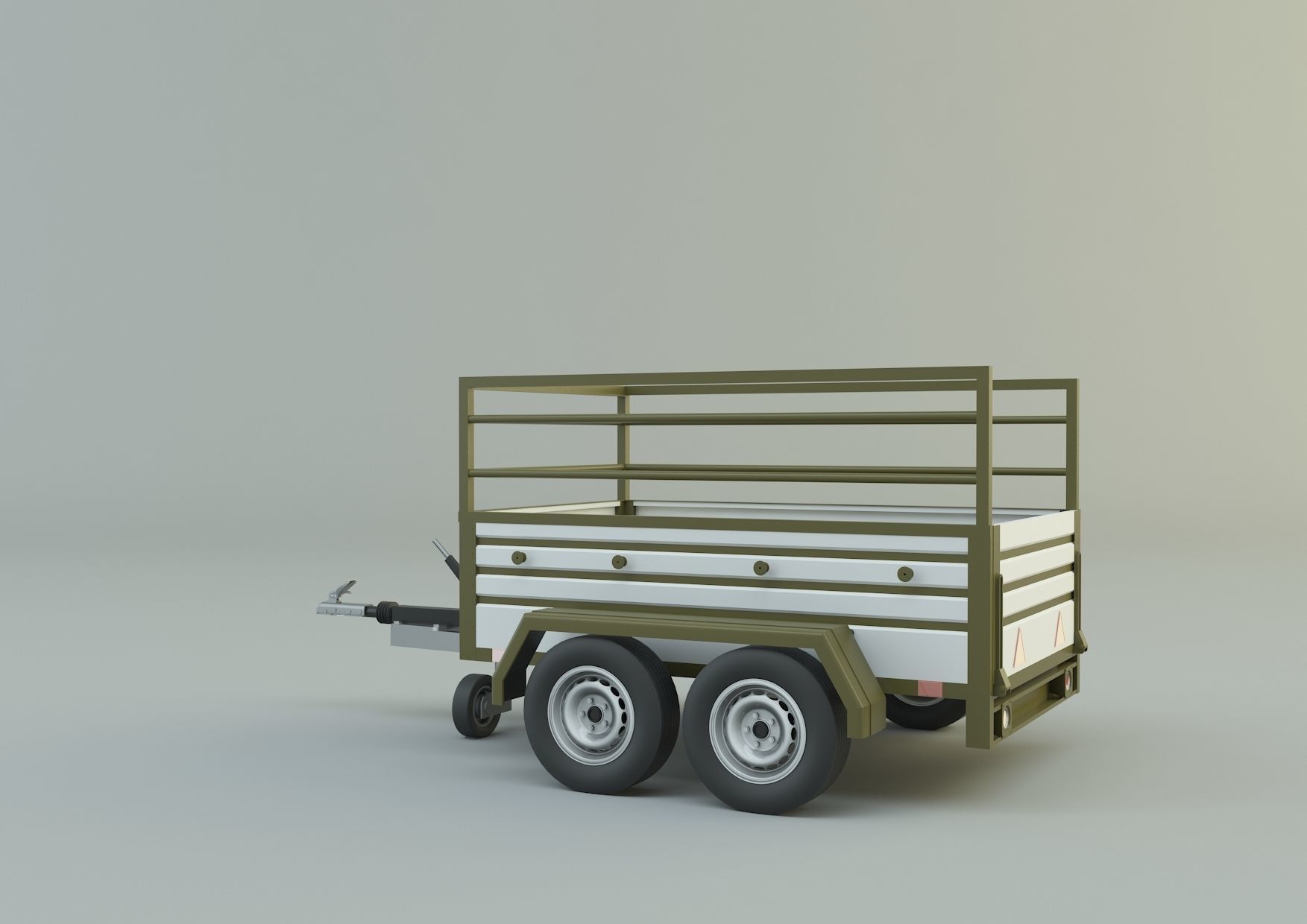 double axle trailer model 3D model | CGTrader