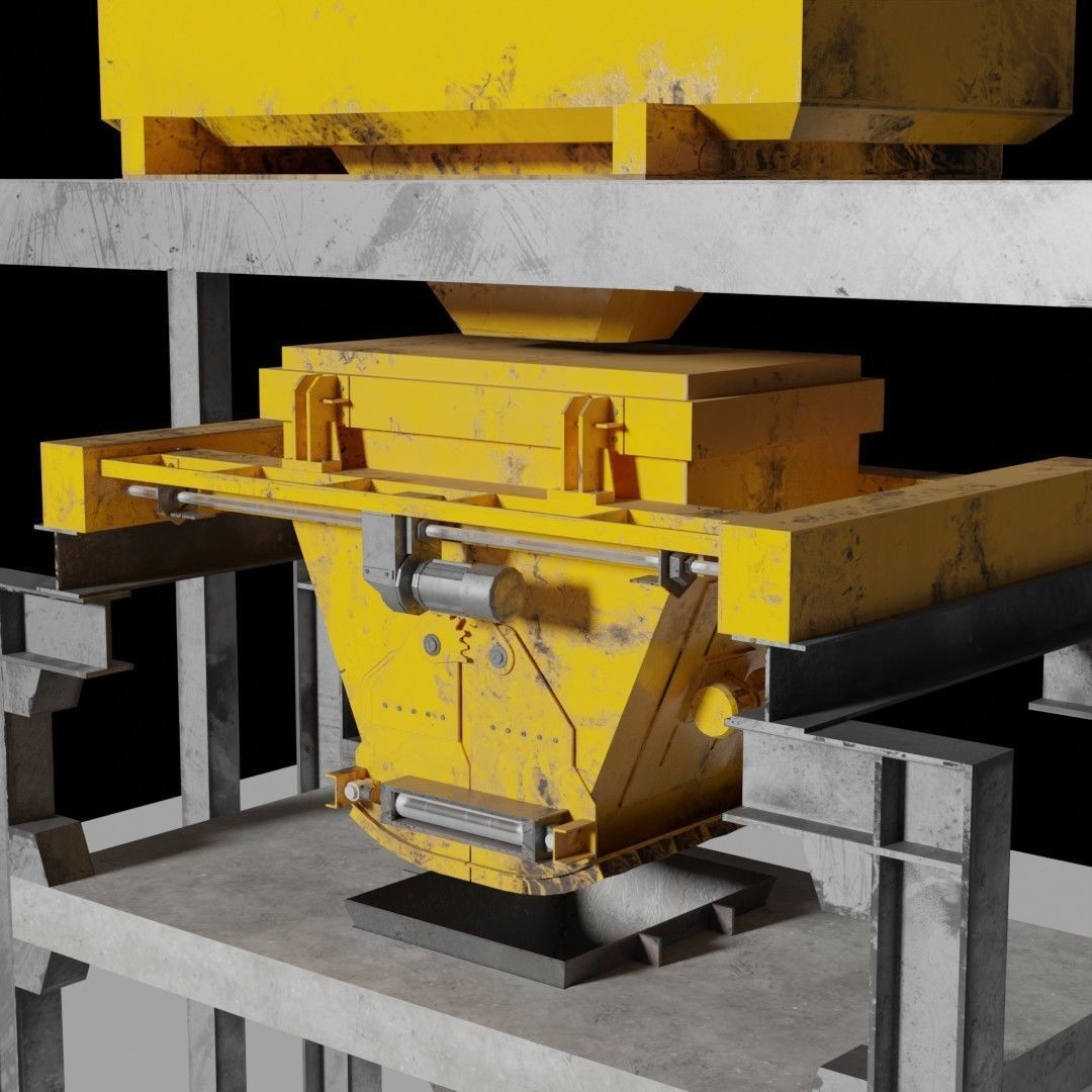 3D model Rusty Concrete Casting Machine Factory Flying Hopper VR / AR ...