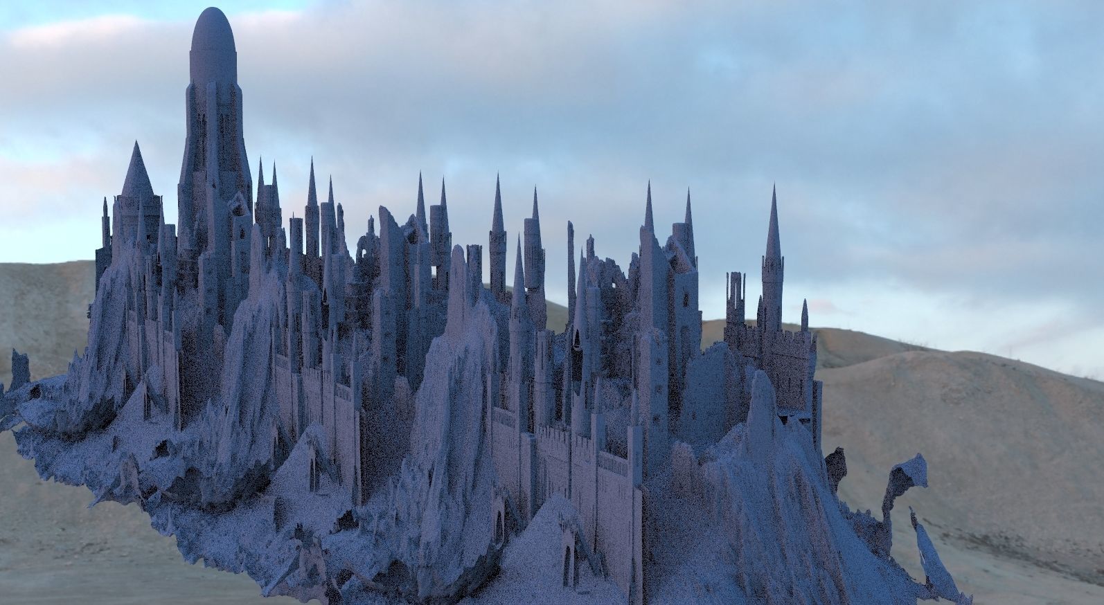 Mordor style fortress wall 3D model | CGTrader