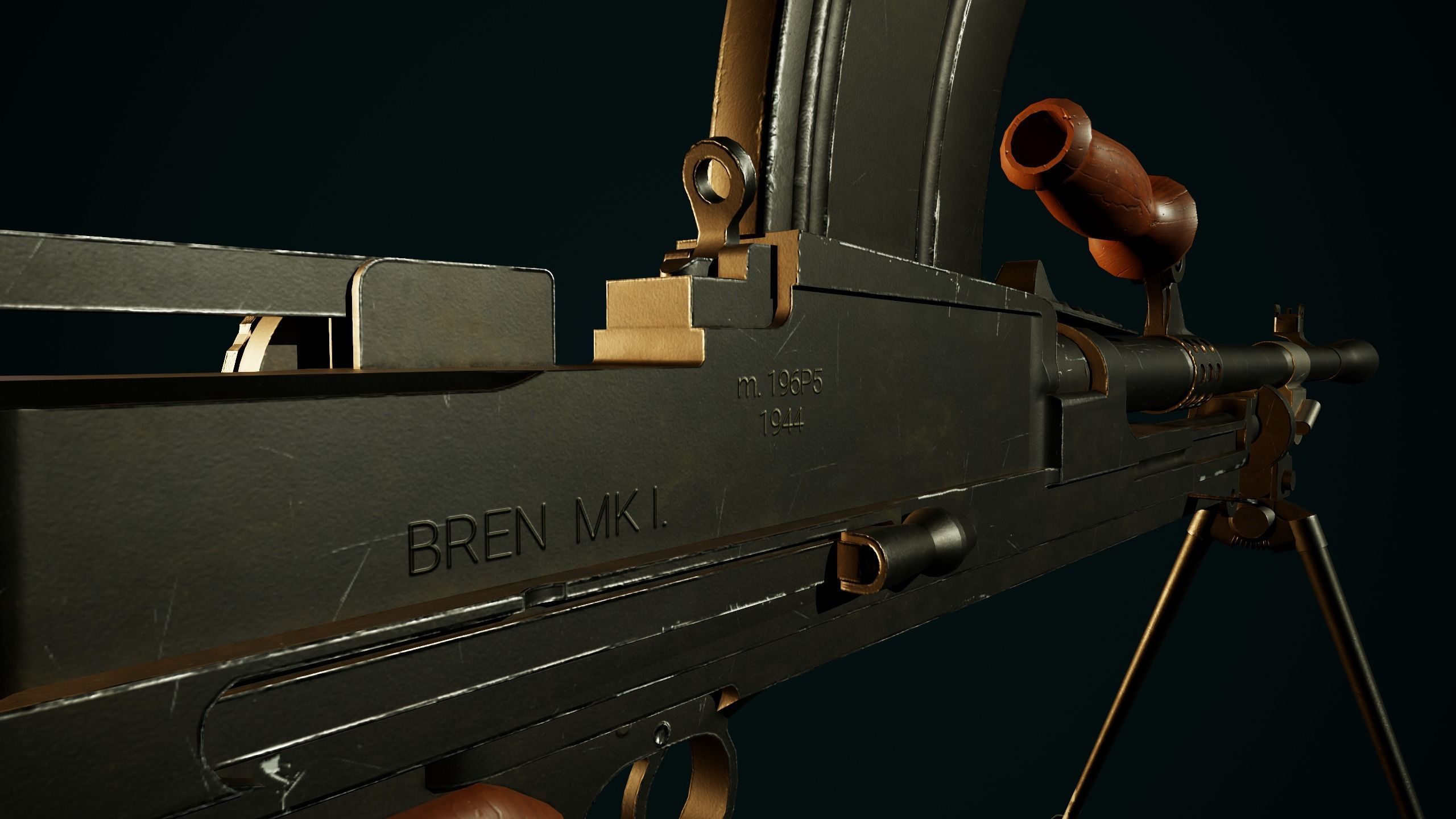 3D model Bren Mk I - WW2 British Machine Gun PBR Low-poly 3D model VR ...
