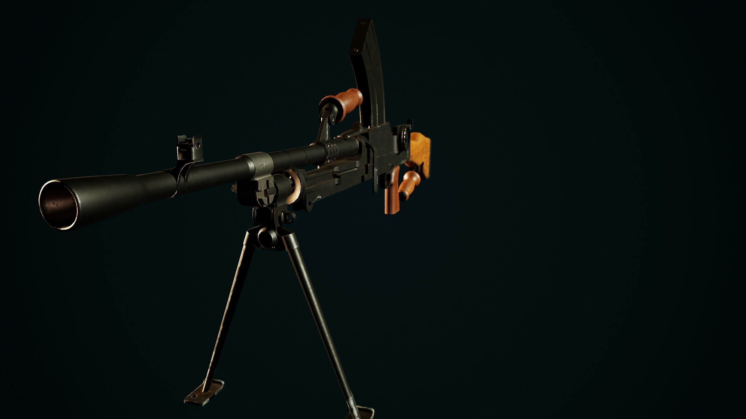 3D model Bren Mk I - WW2 British Machine Gun PBR Low-poly 3D model VR ...