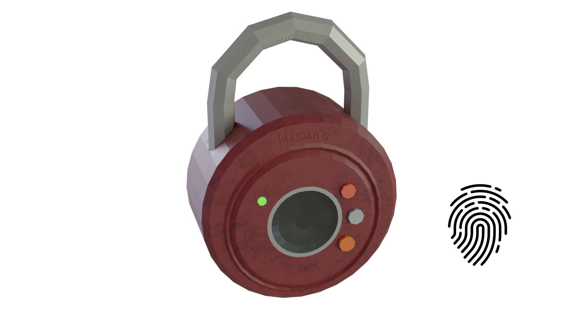 Low Poly Fingerprint Padlock free VR / AR / low-poly 3D model | CGTrader