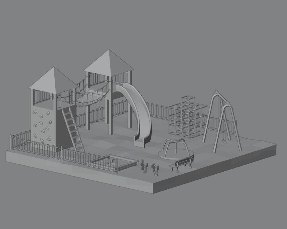 3D model Playground VR / AR / low-poly | CGTrader