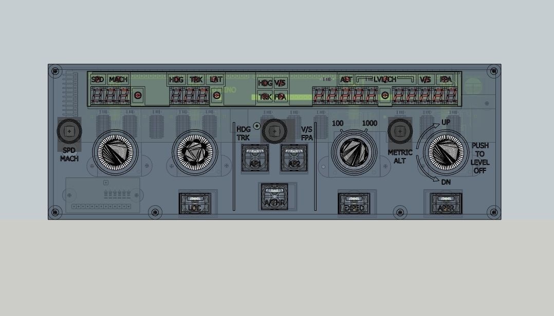 AIRBUS A320 FLIGHT CONTROL UNIT FCU 3D model 3D printable | CGTrader