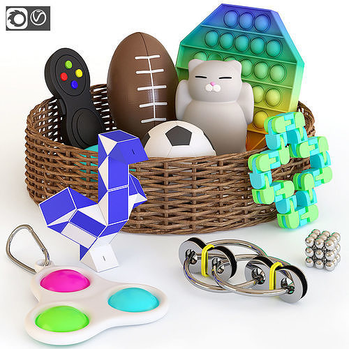 3D model Fidget antistress toys set 2 VR / AR / low-poly | CGTrader