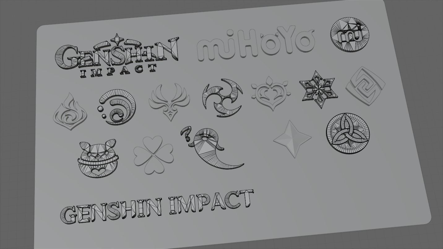 Genshin Impact logo and symbols 3D model 3D printable | CGTrader