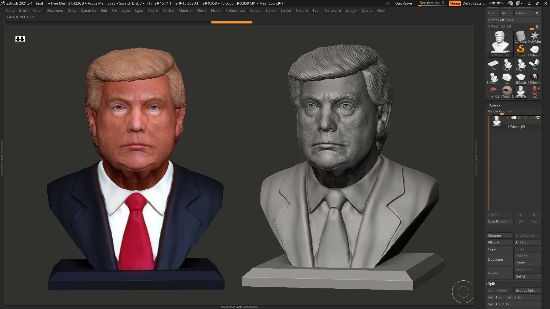 Donald Trump bust 3 3D print model 3D model 3D printable | CGTrader