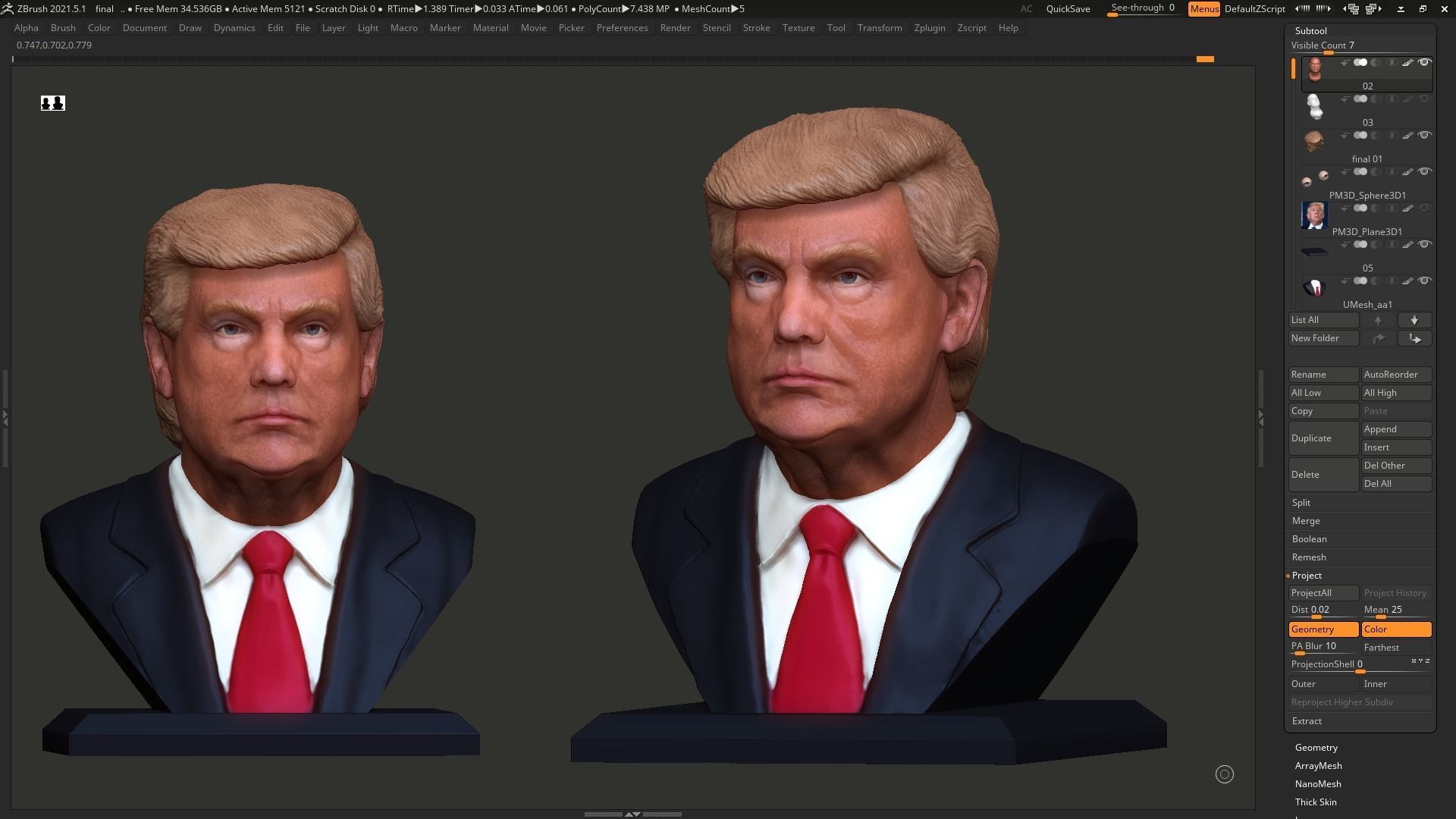 Donald Trump bust 3 3D print model 3D model 3D printable | CGTrader