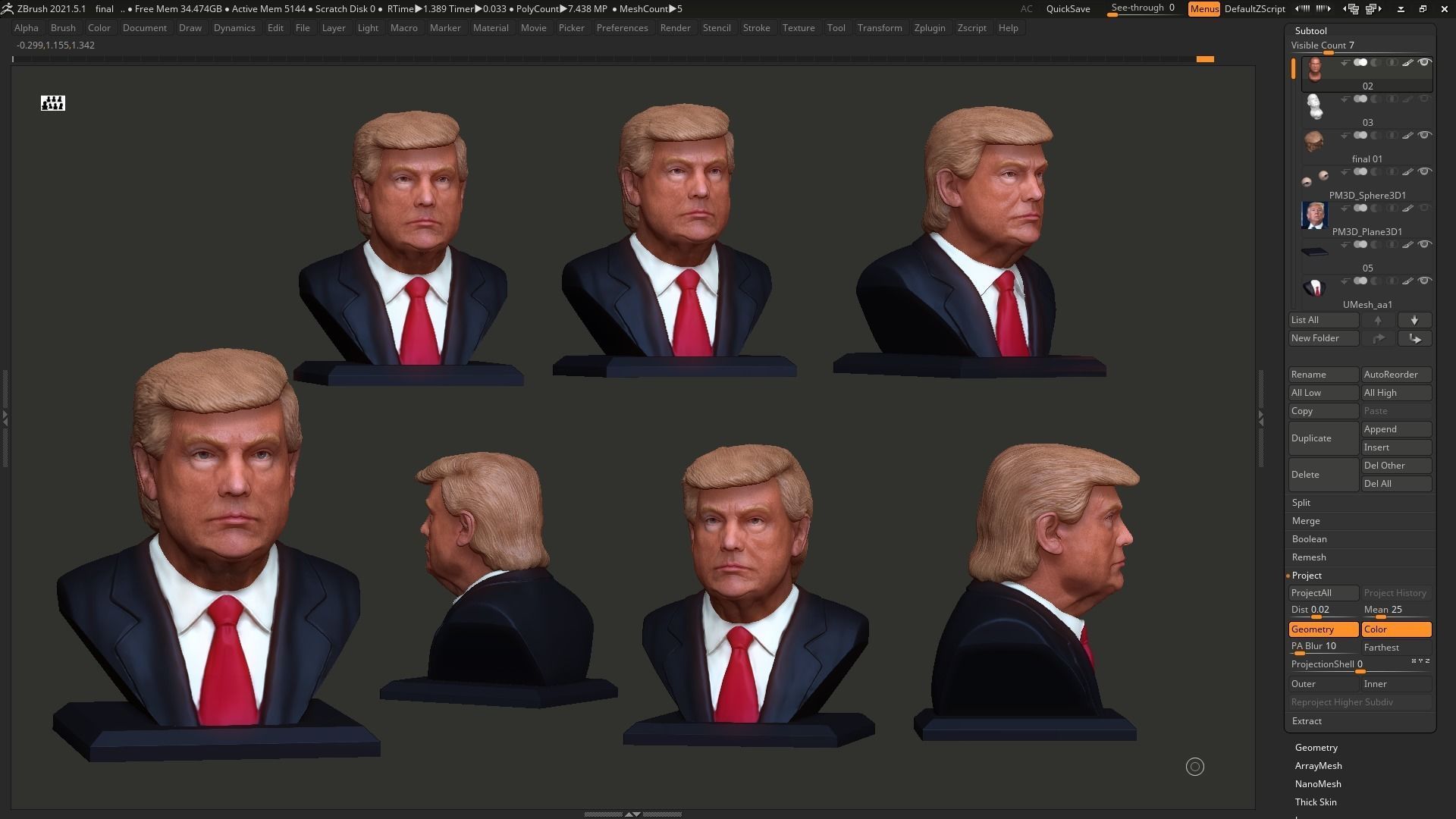 Donald Trump bust 3 3D print model 3D model 3D printable | CGTrader