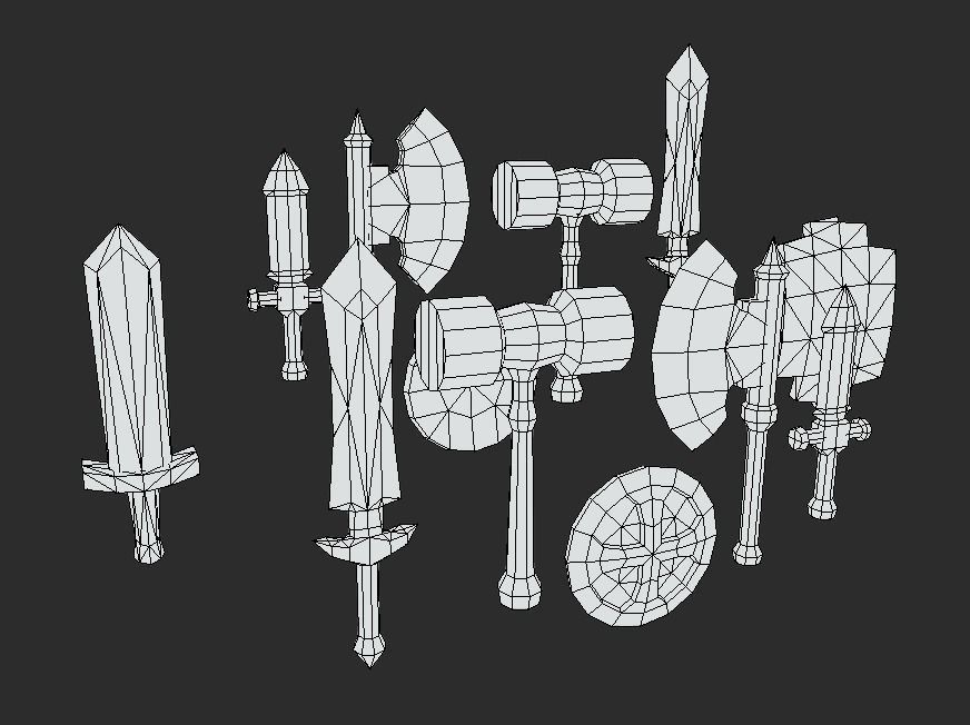 3D model basic 3d weapon pack VR / AR / low-poly | CGTrader