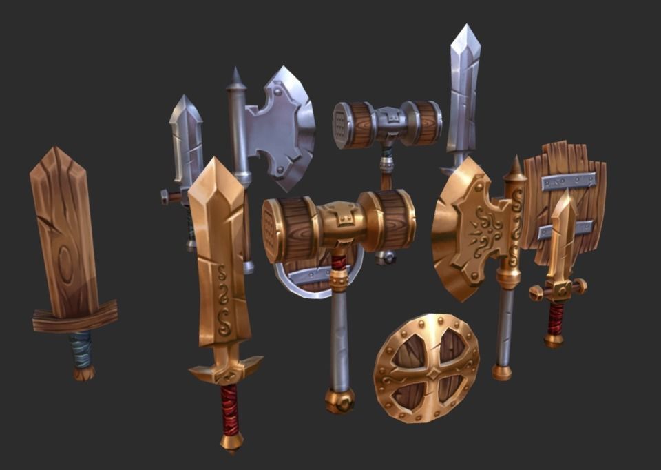 3D model basic 3d weapon pack VR / AR / low-poly | CGTrader