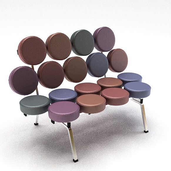 Modern Violet Bench 3D model | CGTrader