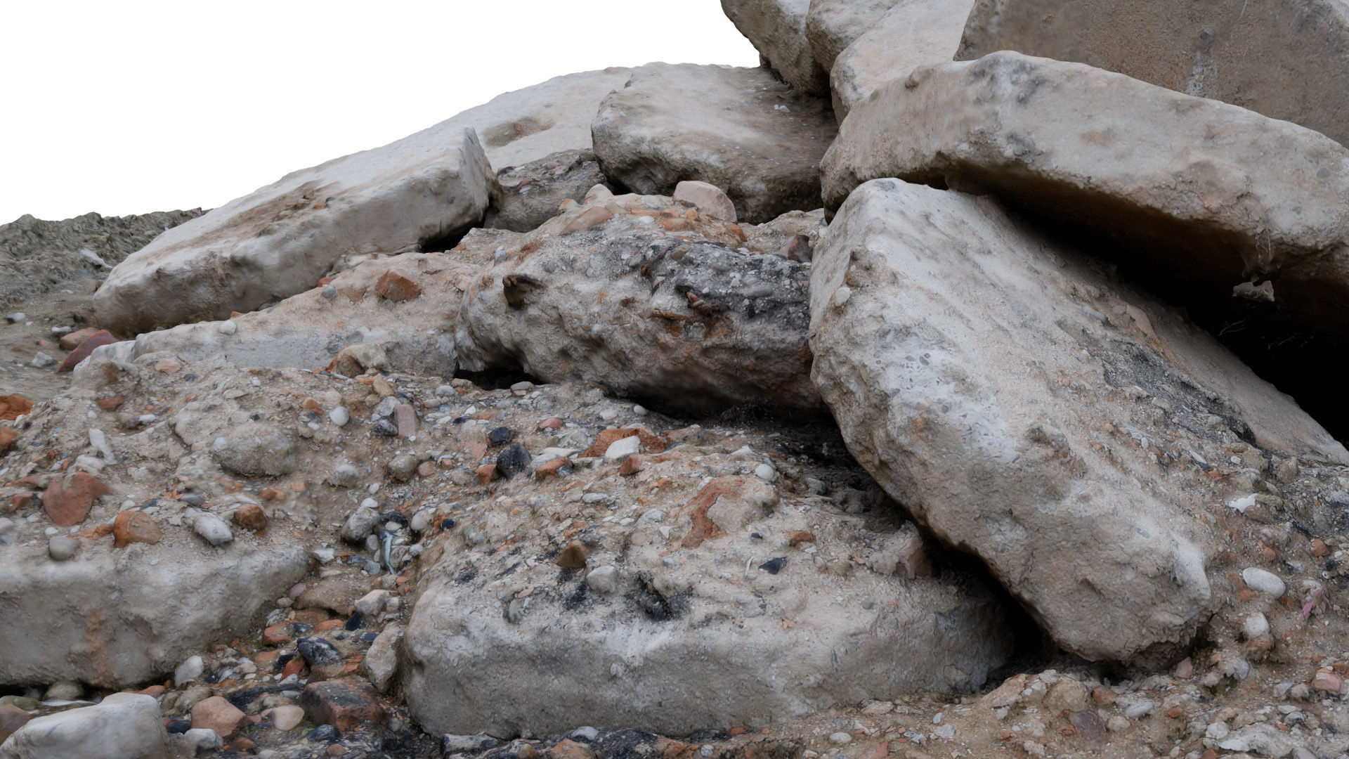 Concrete rubble RAW Scan 3D model | CGTrader