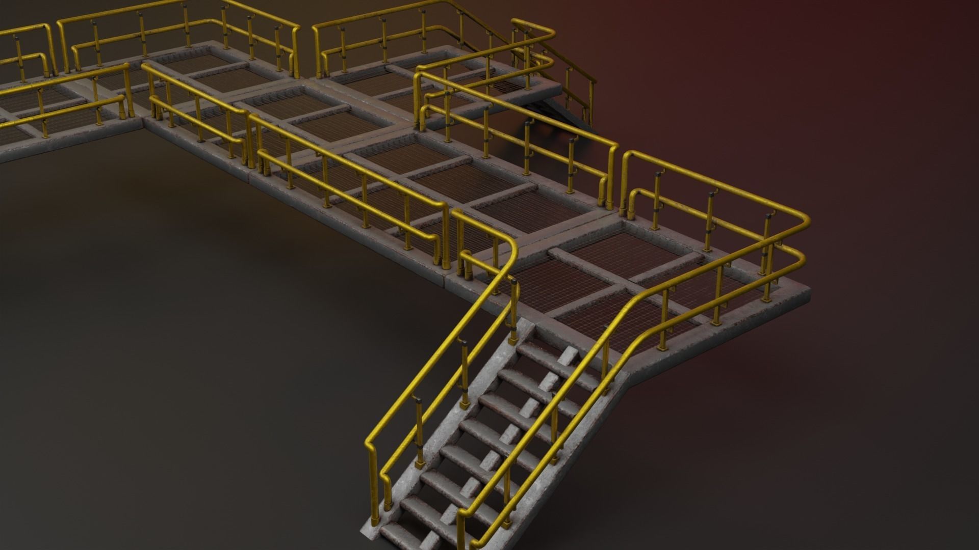 3D model Modular industrial catwalk VR / AR / low-poly | CGTrader
