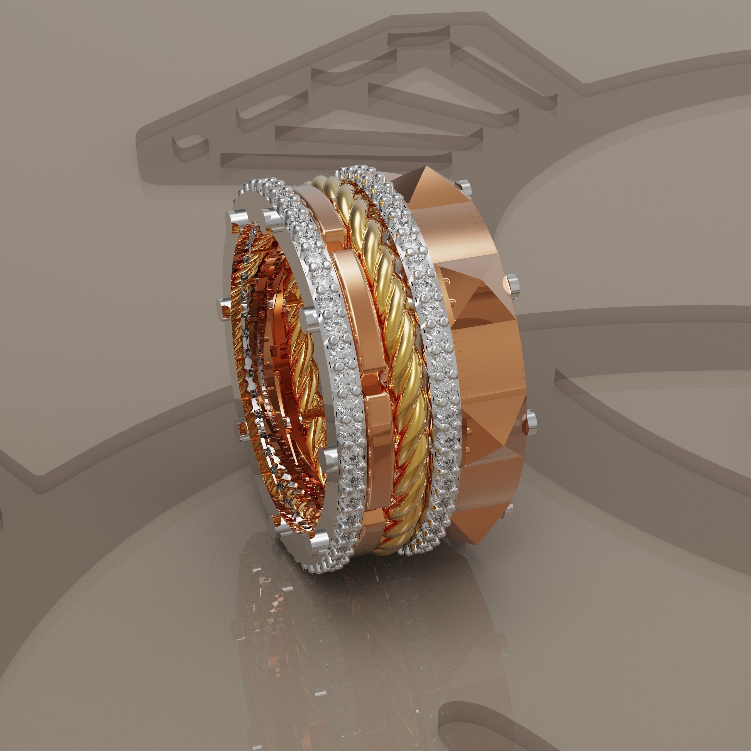 Multi-piece ring 3D model 3D printable | CGTrader