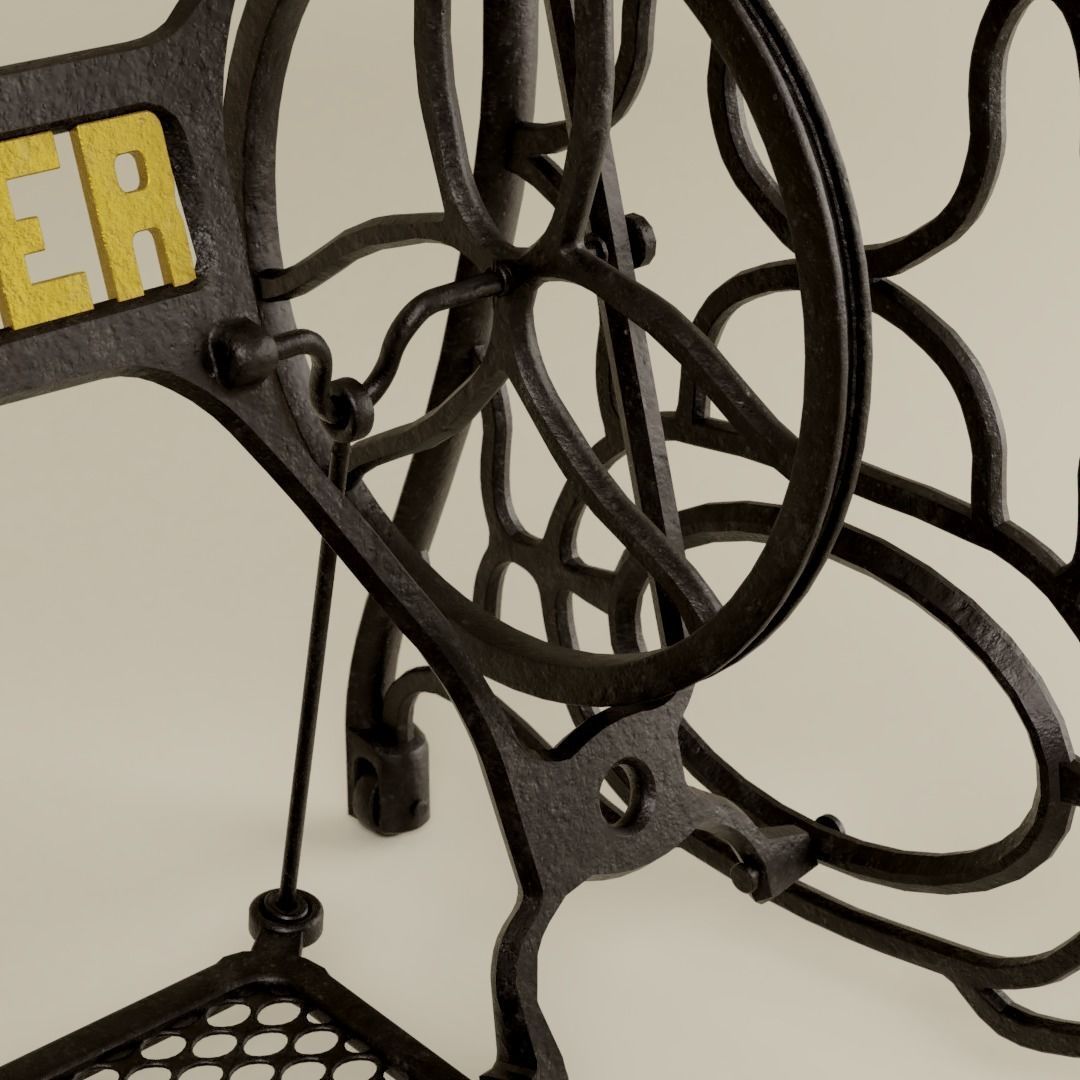 Vintage Table - Singer Sewing Machine Stand 3D model | CGTrader
