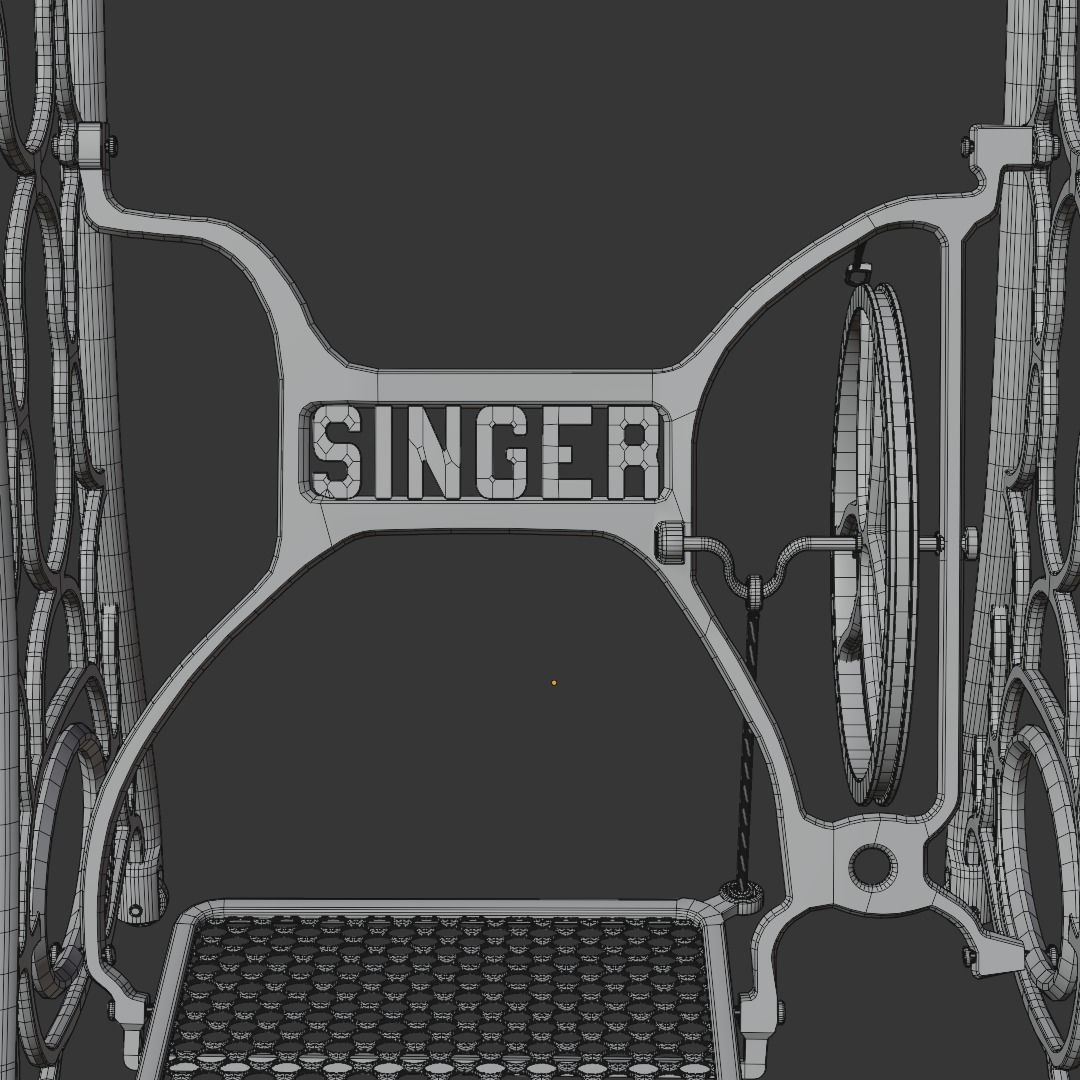 Vintage Table - Singer Sewing Machine Stand 3D model | CGTrader