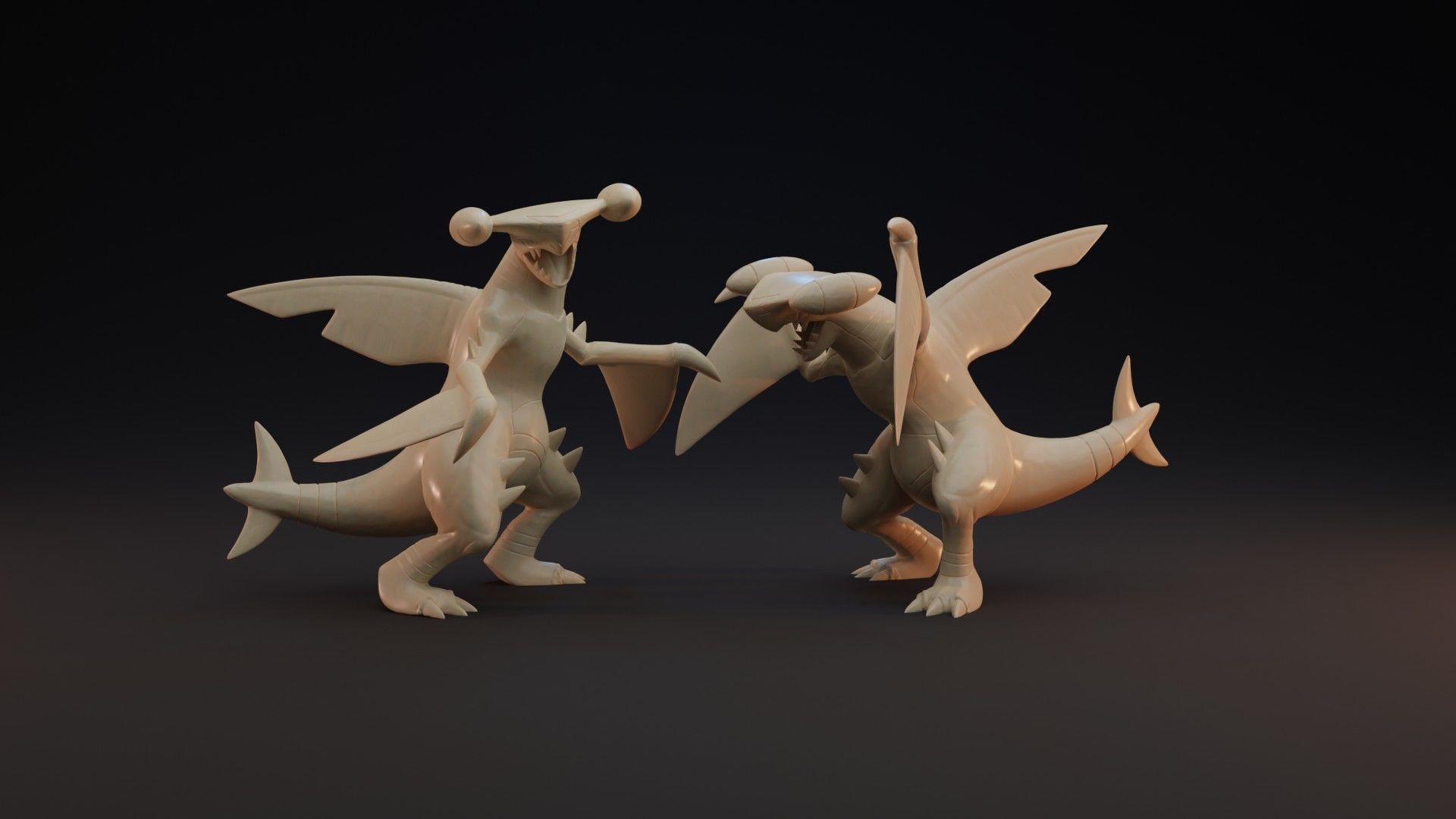 GARCHOMP - 2 POSES PRE-SUPPORTED POKEMON 3D model 3D printable | CGTrader